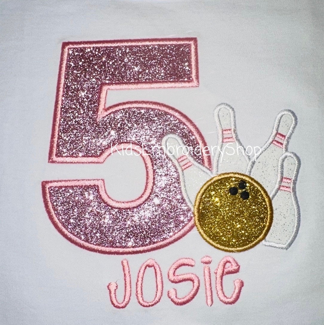 MORE COLORS, Kids Bowling Shirt, Girls Glitter Bowling Ball Pin T Shirt ...