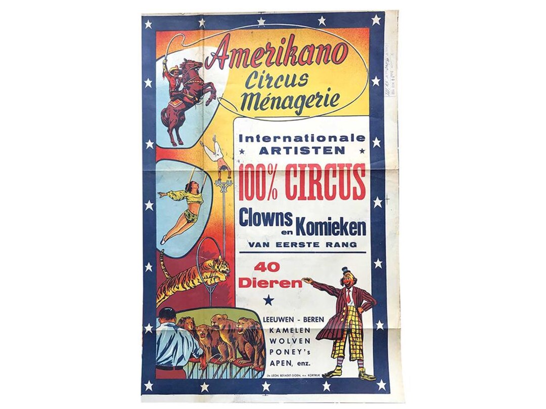 Circus Poster 'americano' 1950s - Etsy