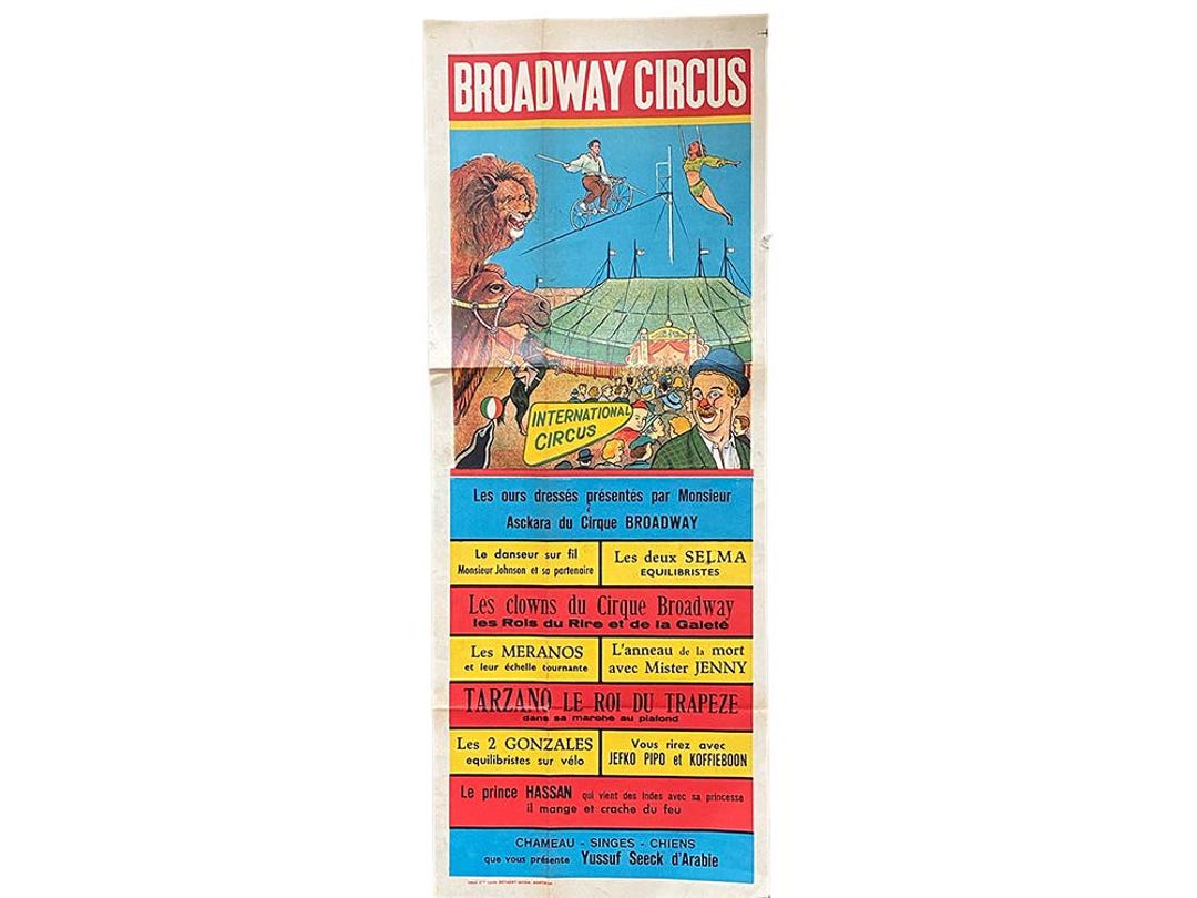 Circus Poster Broadway Circus 1950s - Etsy