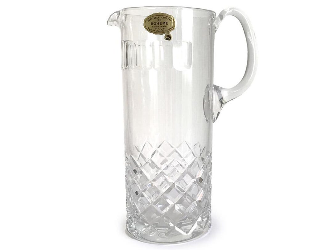 Vintage Bohemian Crystal Jug - Etsy