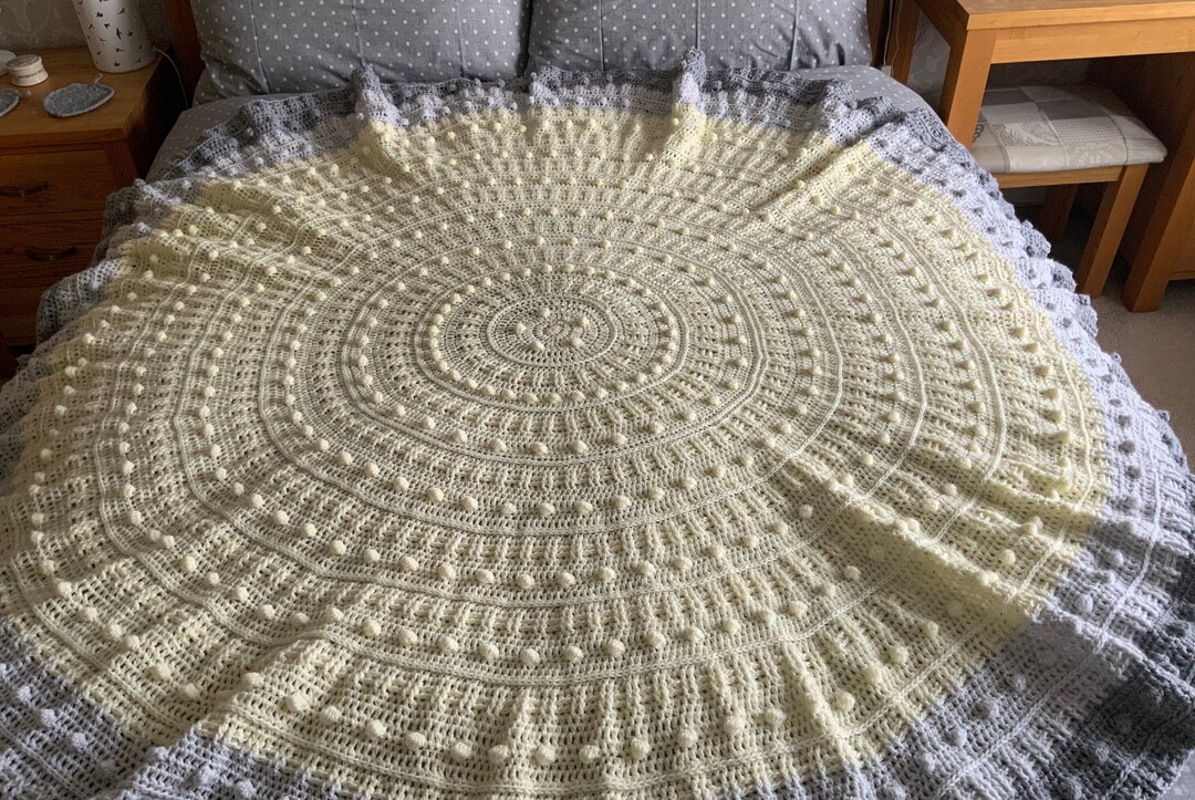 Large Hand Crochet Circular Chunky Throw - Etsy