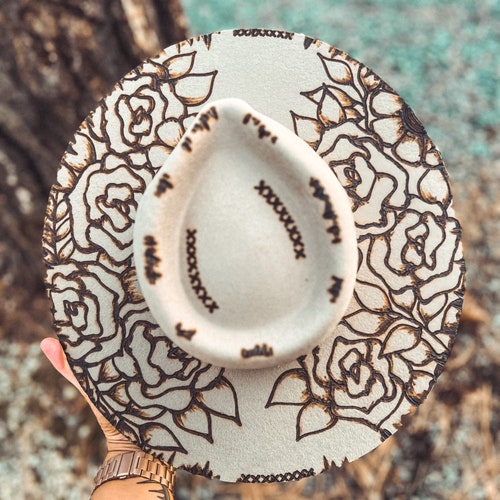 Made to Order Burned Wide Brim Hat - Etsy