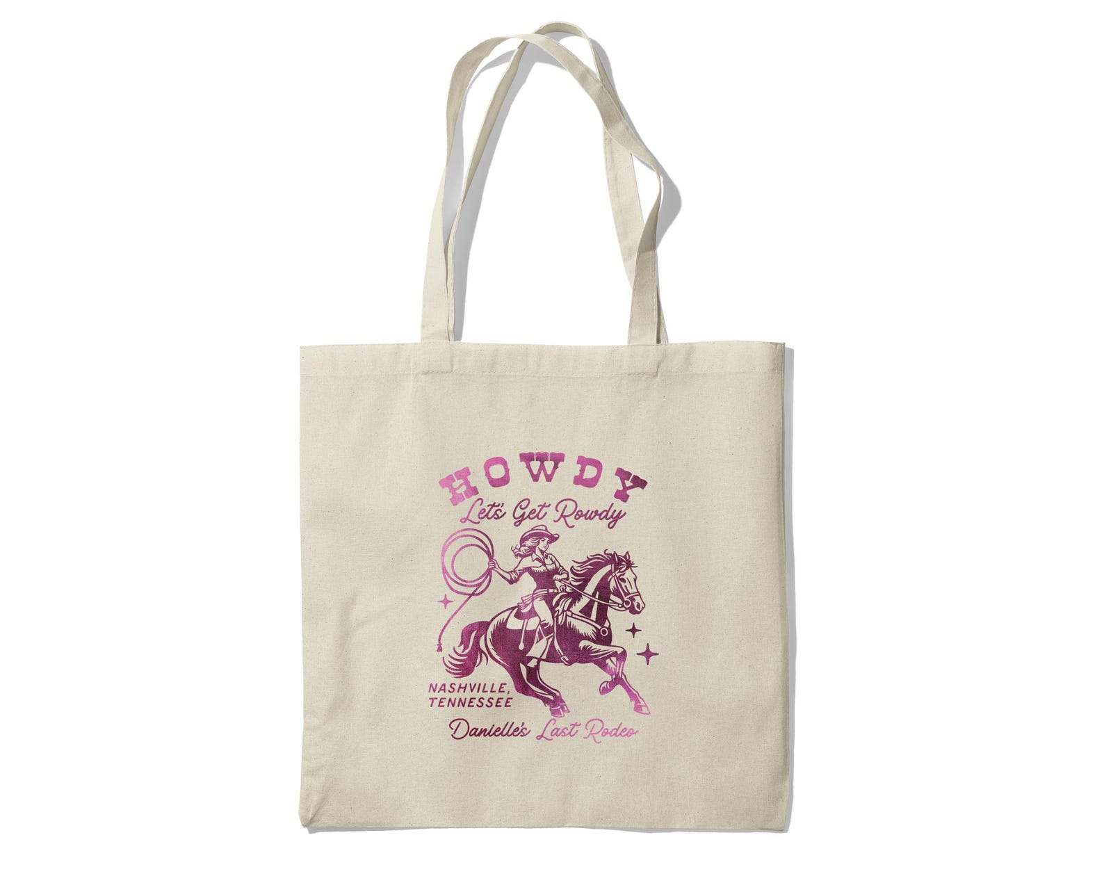 Custom Howdy Let's Get Rowdy Last Rodeo Western Bachelorette Drawstring ...