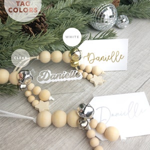 Personalized Christmas Stocking Tags | Acrylic Stocking Tag | Beaded ...