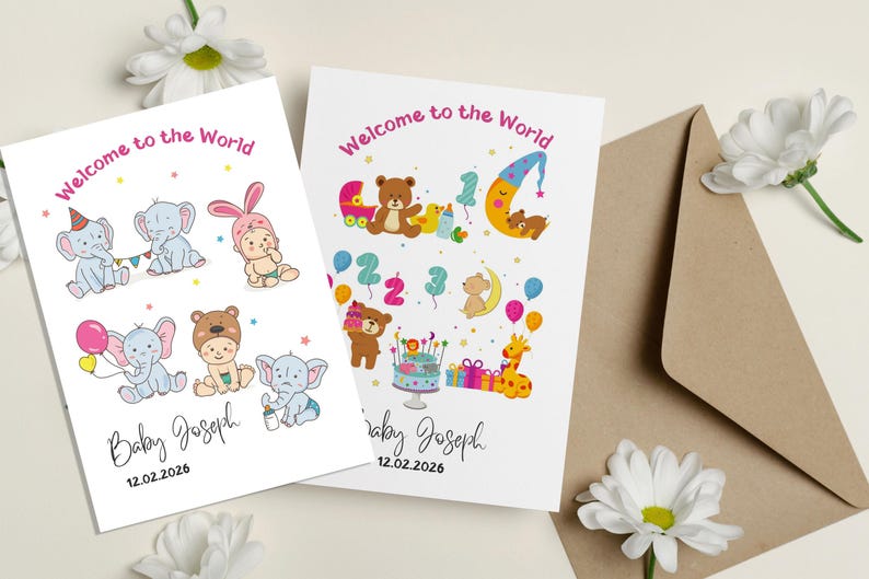 New Baby Born Invitation Digital Editable Canva | Baby Shower Card ...