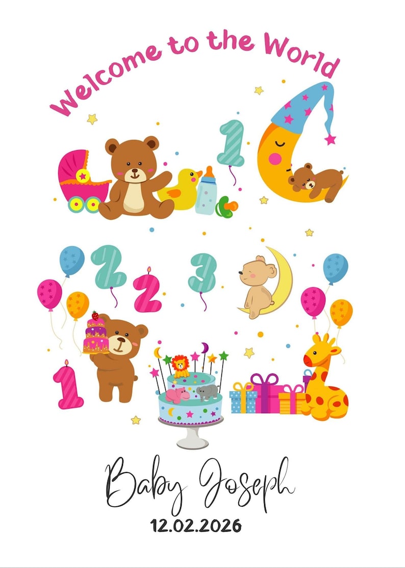New Baby Born Invitation Digital Editable Canva | Baby Shower Card ...