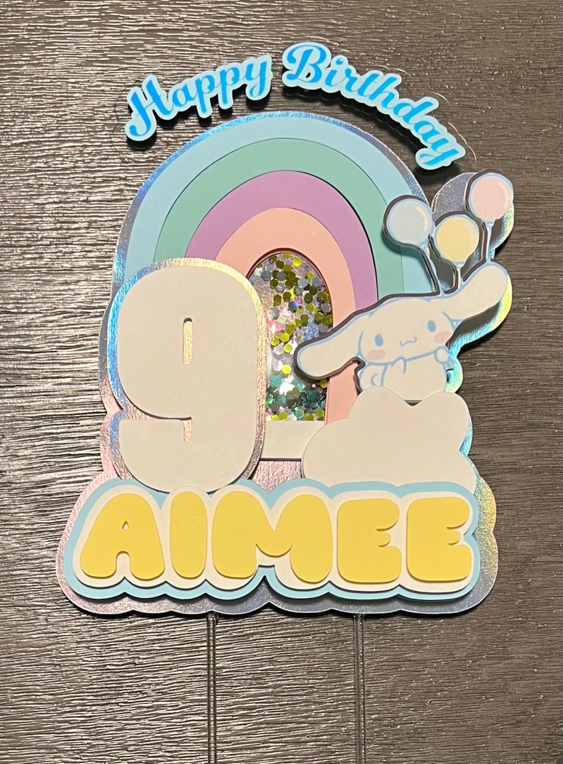 Cinnamoroll Theme Cake Topper-personalized - Etsy