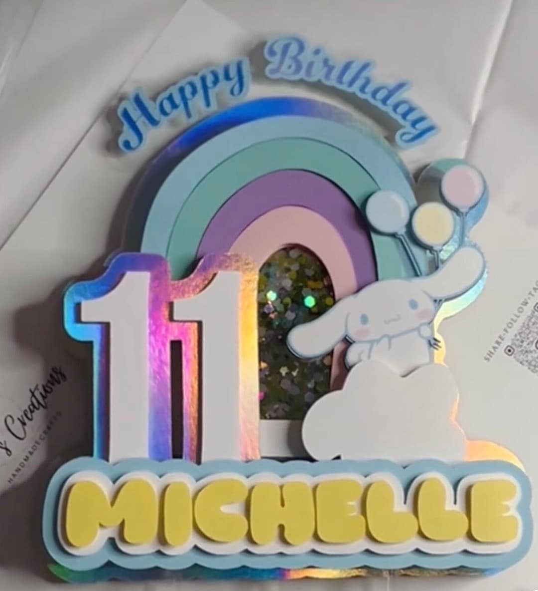 Cinnamoroll Theme Cake Topper-personalized - Etsy