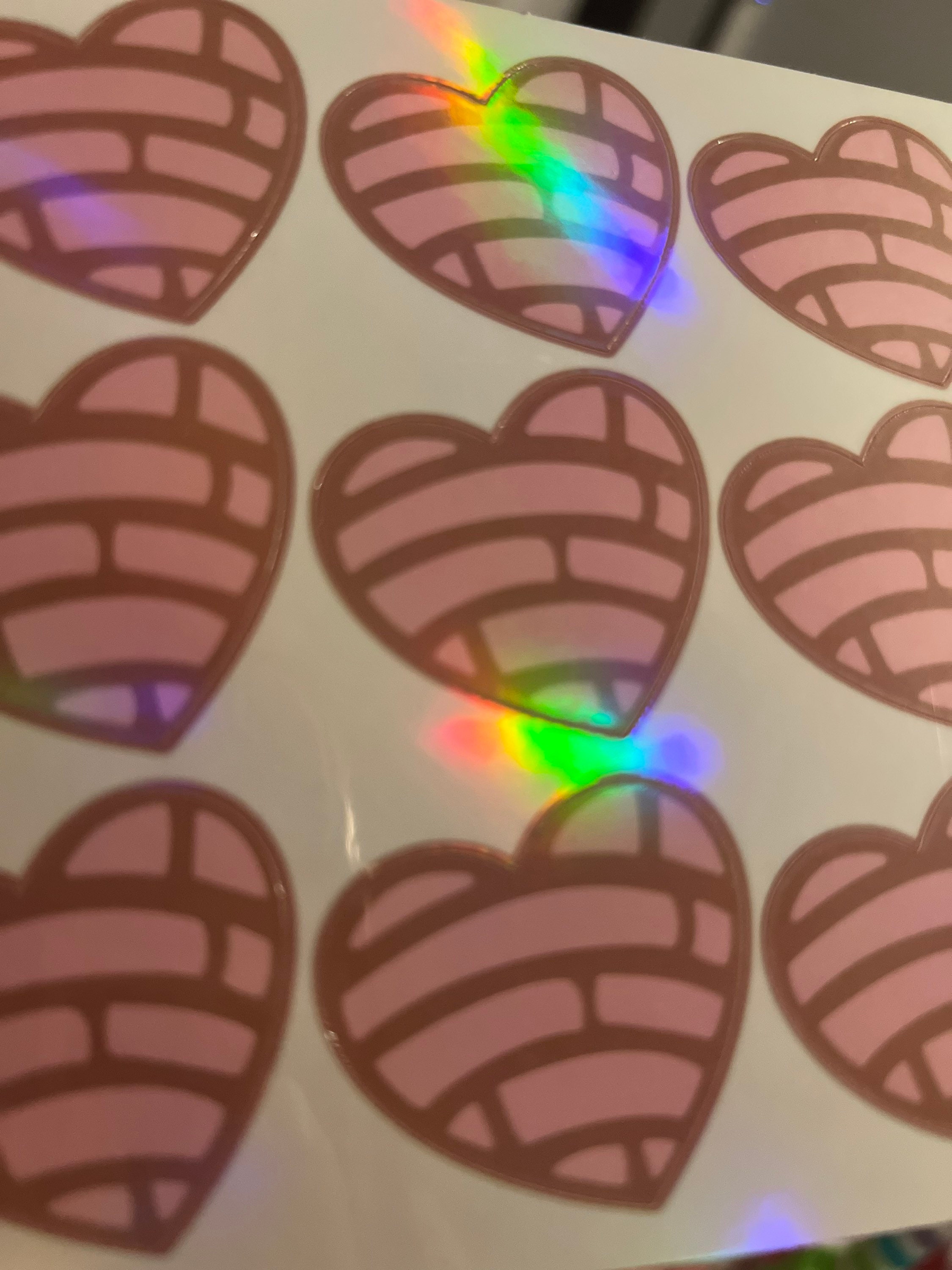 Holographic Concha Heart Sticker Sheet - Etsy