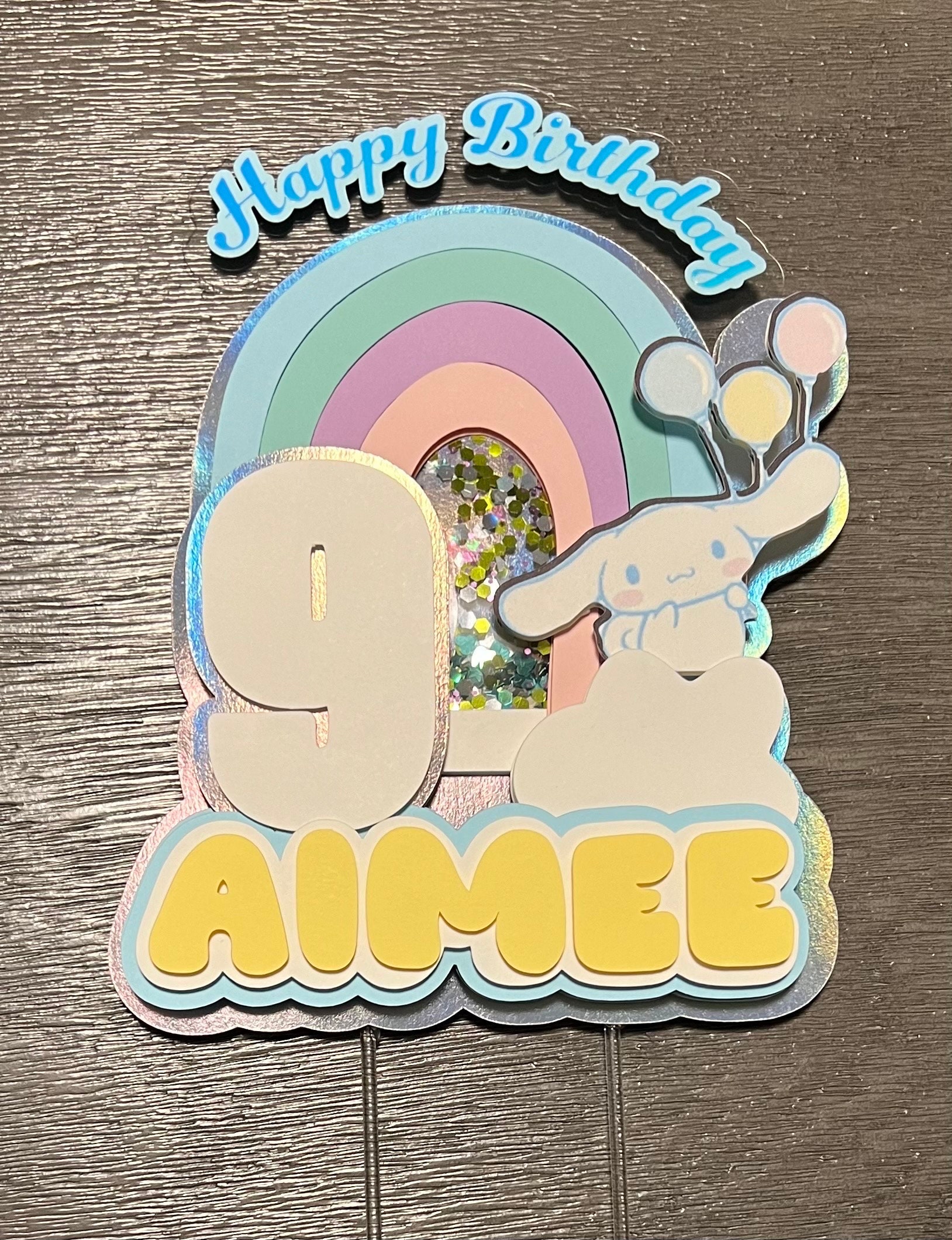 Cinnamoroll Theme Cake Topper-personalized - Etsy