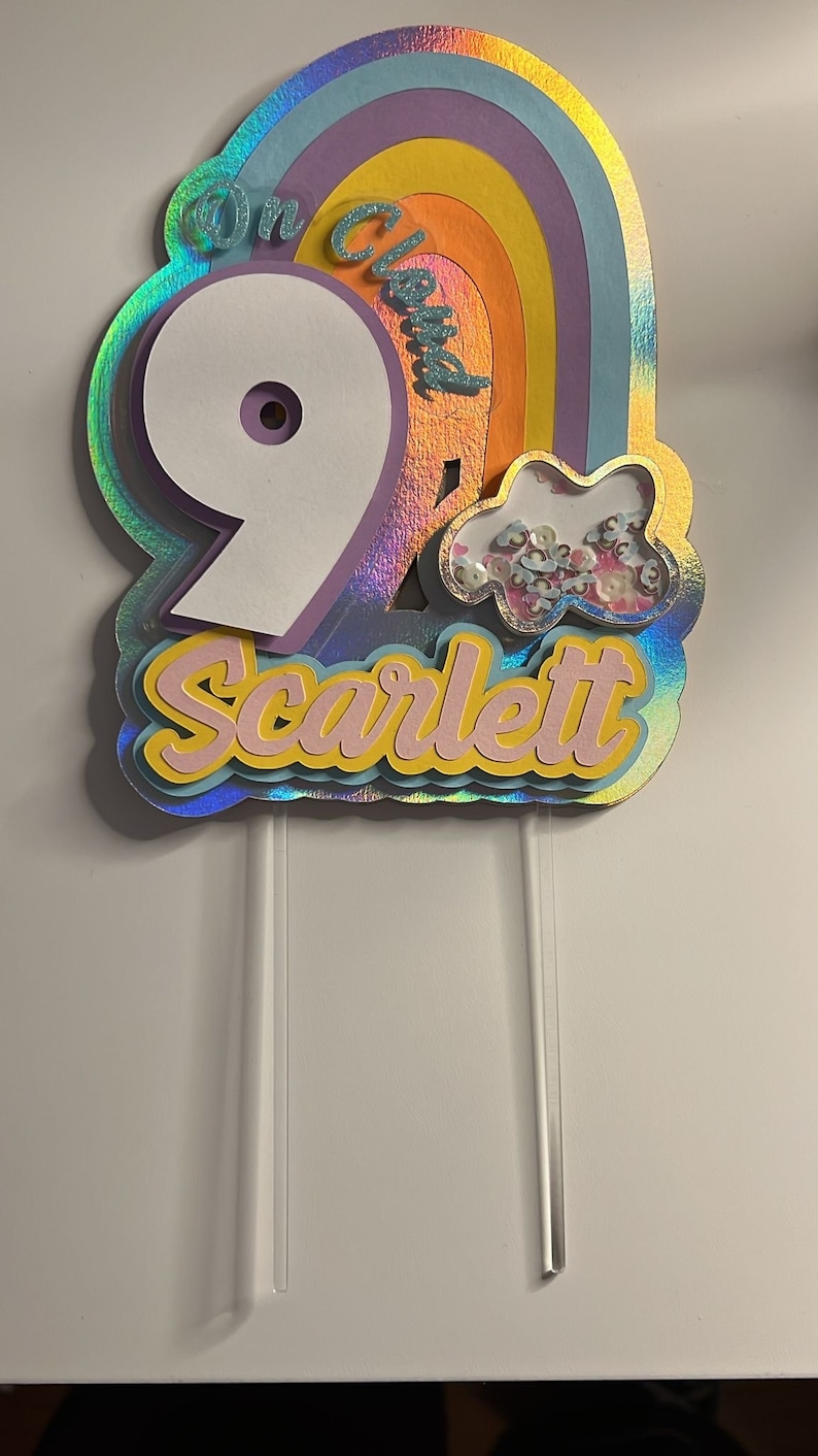 Cloud 9 Theme Cake Topper-personalized - Etsy