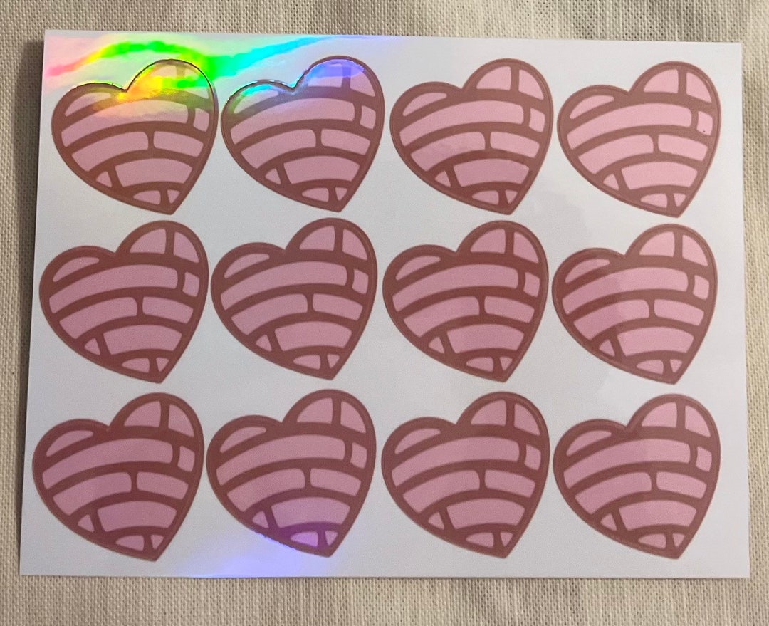 Holographic Concha Heart Sticker Sheet - Etsy
