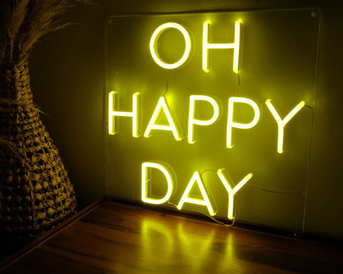 Oh Happy Day Neon Light / Happy Neon Sign / Birthday Gift / - Etsy