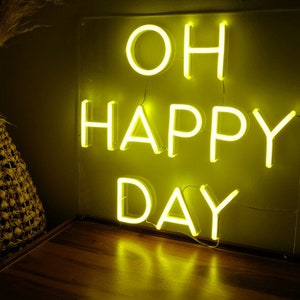 Oh Happy Day Neon Light / Happy Neon Sign / Birthday Gift / Home ...