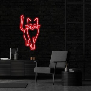 Walking Cat Neon Sign Cat Led Neon Sign Bedroom Decor,cat Lover Gifts ...