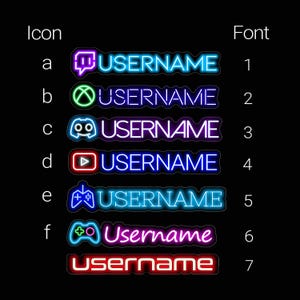 Custom Gamer Tag Neon Sign Gaming Wall Decor Custom LED Neon Light ...