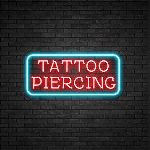 Tattoo Piercing Neon Sign,store Sign,tattoo Studio Sign,led Neon Light ...