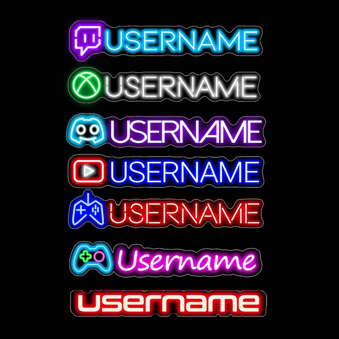 Custom Gamer Tag Neon Sign Gaming Wall Decor Custom LED Neon Light ...