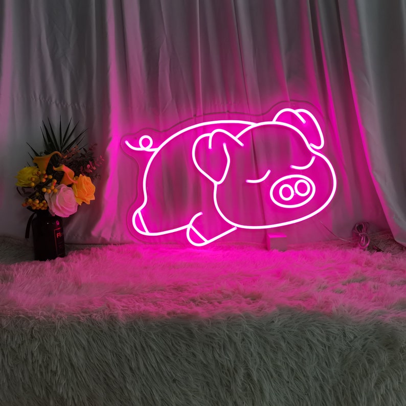 Cute Pig Neon Sign Led Pig Neon Sign Sweet Pig Neon Light Led Wall ...