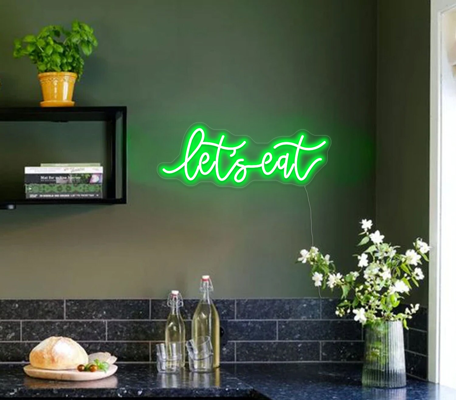 Lets Eat Led Neon Sign Let's Eat Neon Light Home Decor Custom Made Neon ...