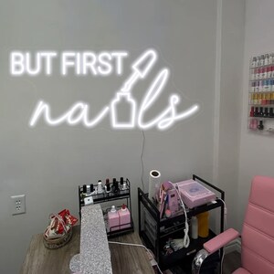 But First Nails Store Sign, Led Nail Salon Sign, Beauty Salon Sign ...
