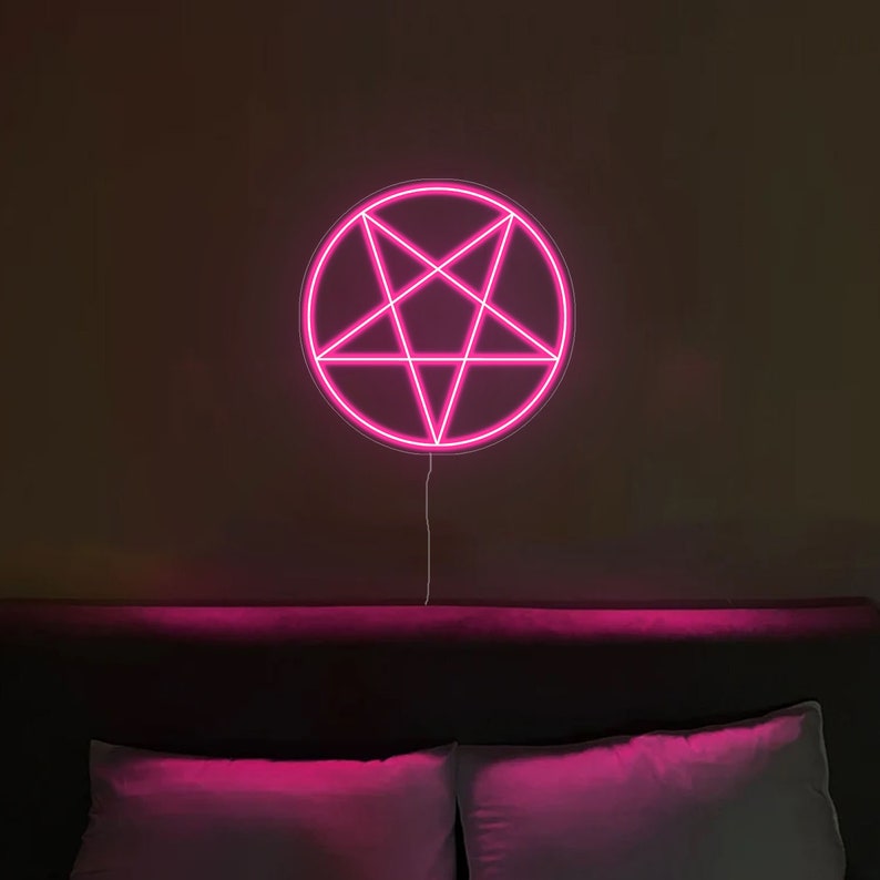 Led Inverted Pentagram Sign LED Light - Pentagram Shaped Sign ...