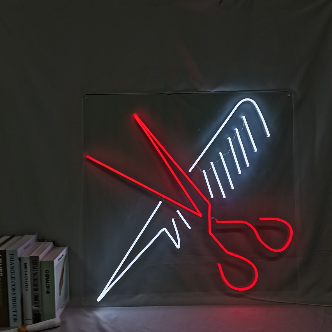 Salon Neon Sign,salon Scissors Neon Sign, Barber Shop Led Sign ...