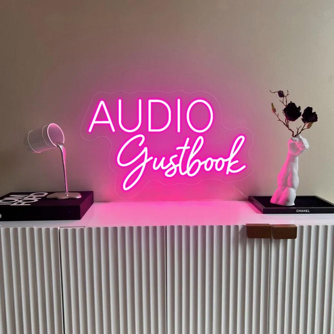 Audio Guestbook Neon Sign Custom Table Wedding Neon Sign Guestbook ...