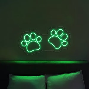 Paw LED Neon Sign, Home Decor, Dogs Paw Neon Light, Custom Cats Paw Led ...