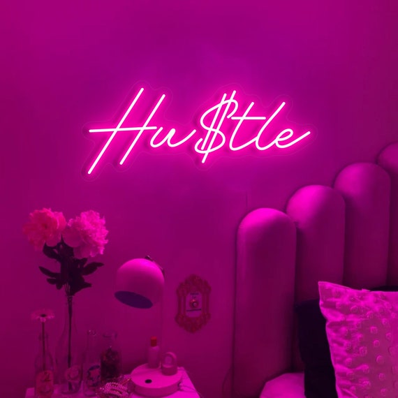 Hustle Led Neon Sign Hustle Neon Light Home Decor Custom Made - Etsy