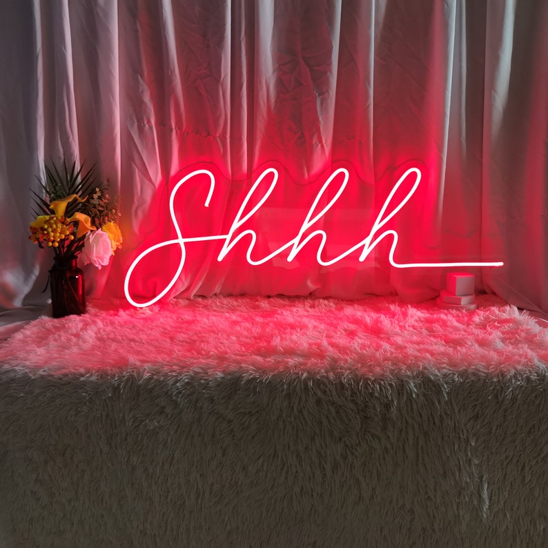 Shhh LED Neon Sign,shhh Led Sign,shhh Neon Light,shhh Wall Decor,neon ...