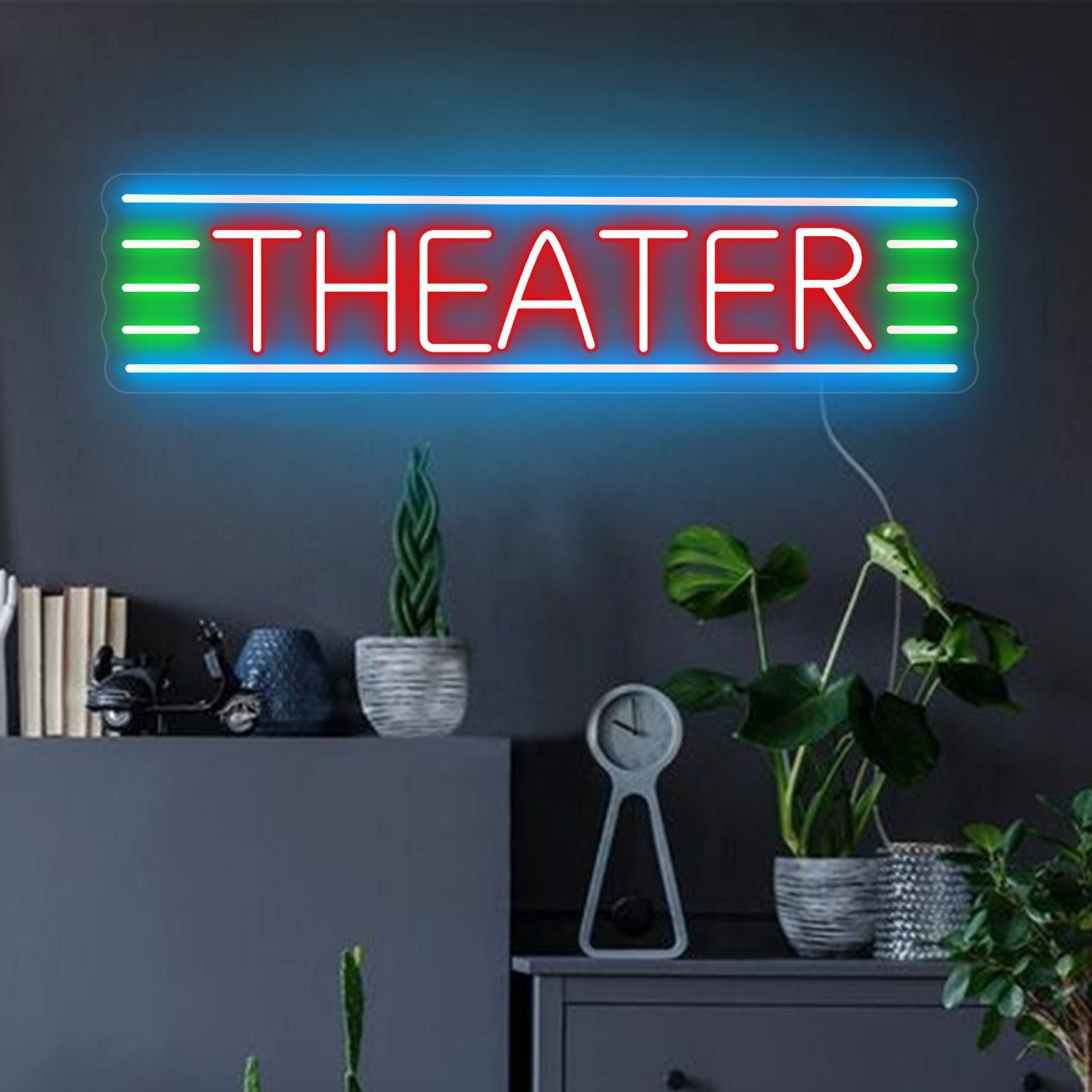 Theater Led Neon Sign Room Decor Theater Decor Movie Room - Etsy