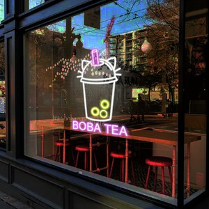 Boba Tea Neon Sign, Bubble Tea Custom LED Light, Milk Tea Neon Light ...