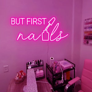 But First Nails Store Sign, Led Nail Salon Sign, Beauty Salon Sign ...