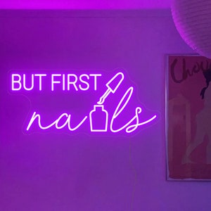 But First Nails Store Sign, Led Nail Salon Sign, Beauty Salon Sign ...