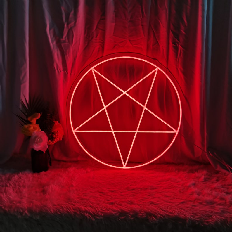 Led Inverted Pentagram Sign LED Light Pentagram Shaped Sign - Etsy