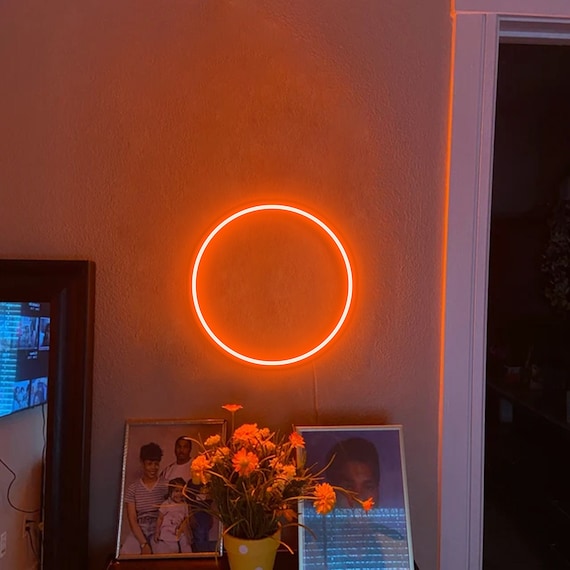 Circle Led Neon Sign Circle Neon Light Circle Round Home Decor - Etsy