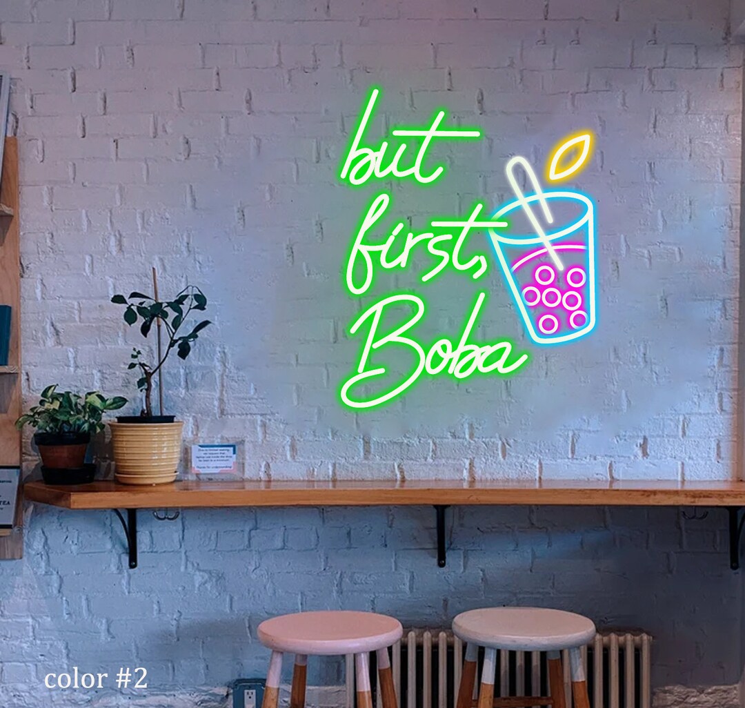 Neon Sign Boba Tea, Neon Sign Bubble Tea, Neon Signs, Neon Light, Neon ...