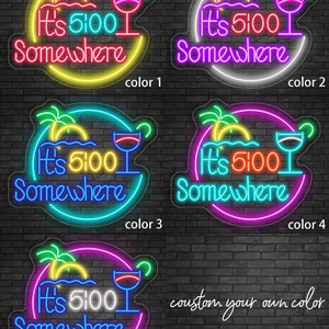 Its Five Oclock Somewhere LED Neon Bar Sign, Neon Light for Home Bar ...