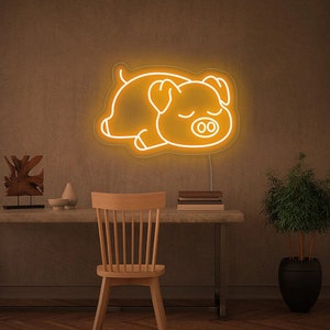 Cute Pig Neon Sign Led Pig Neon Sign Sweet Pig Neon Light Led Wall ...