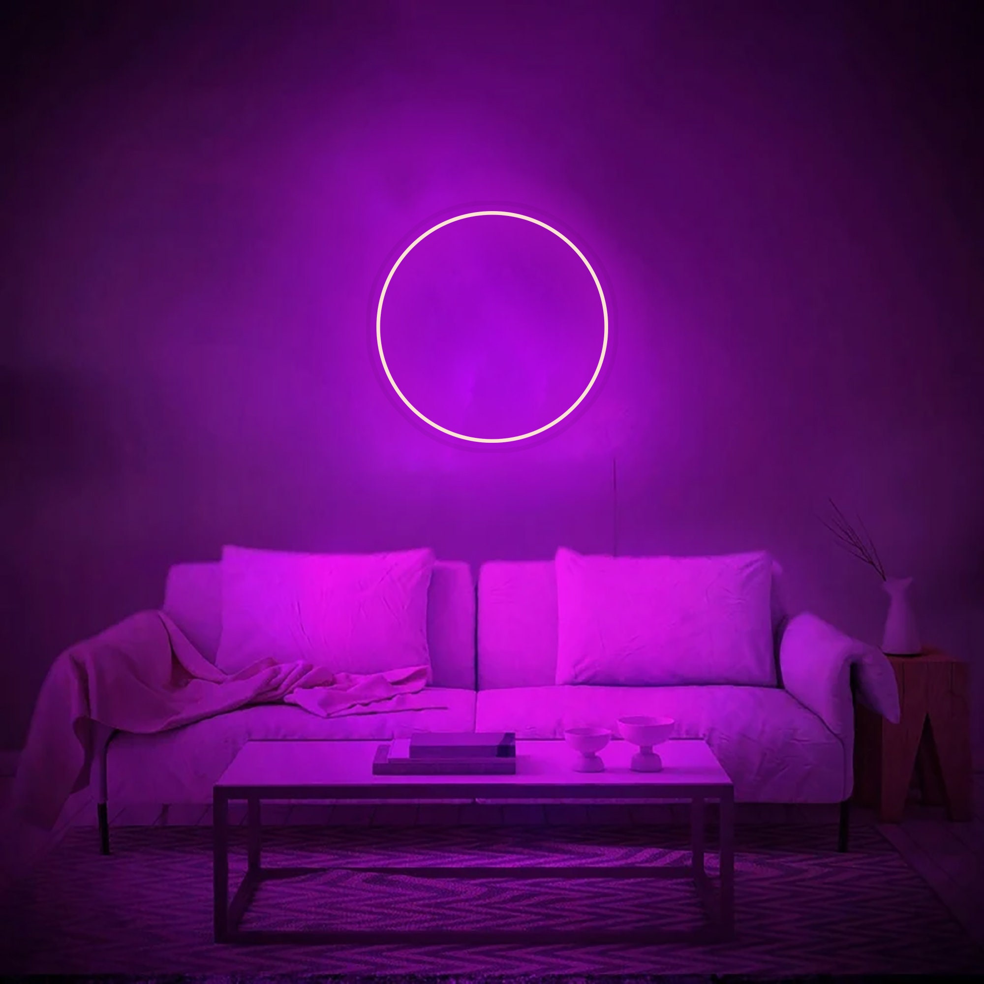 Circle Led Neon Sign Circle Neon Light Circle Round Home Decor - Etsy