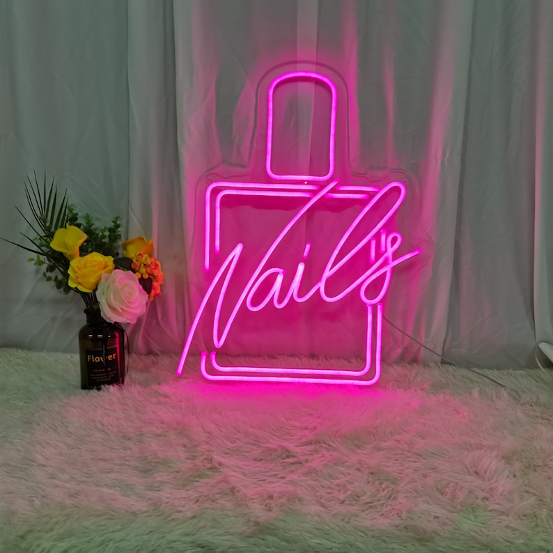 Led Nails Neon Sign Nail Store Sign Hair Salon Sign Beauty - Etsy