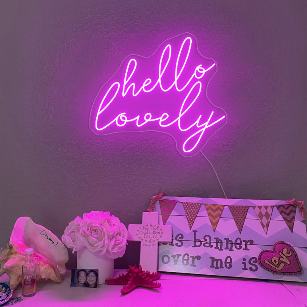 Hello Lovely Neon Sign,custom Neon Signs,led Neon Light, Neon Sign Wall ...