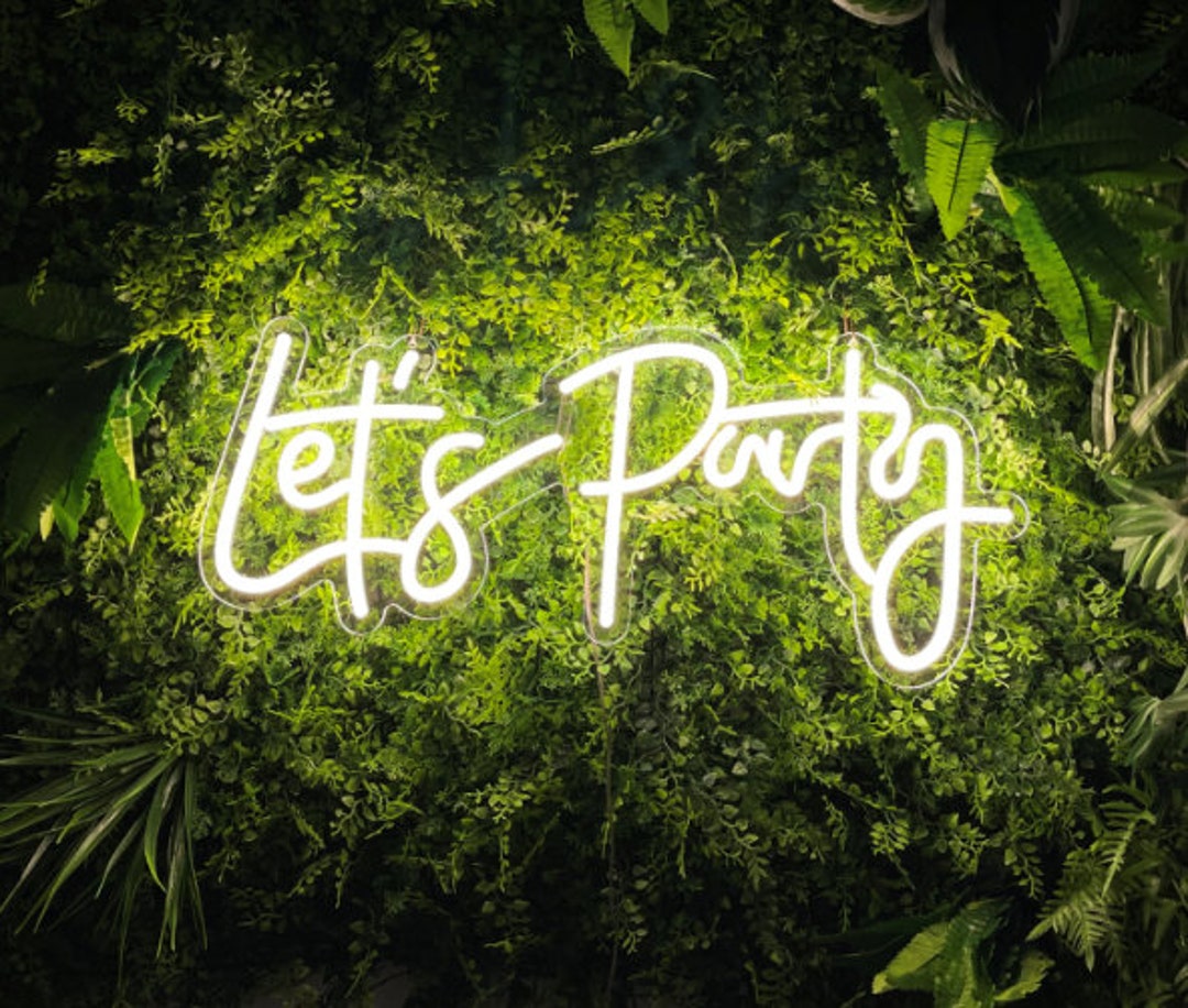 Let‘s Party Neon Sign Custom Neon Sign Neon Light Birthday Baby Shower ...