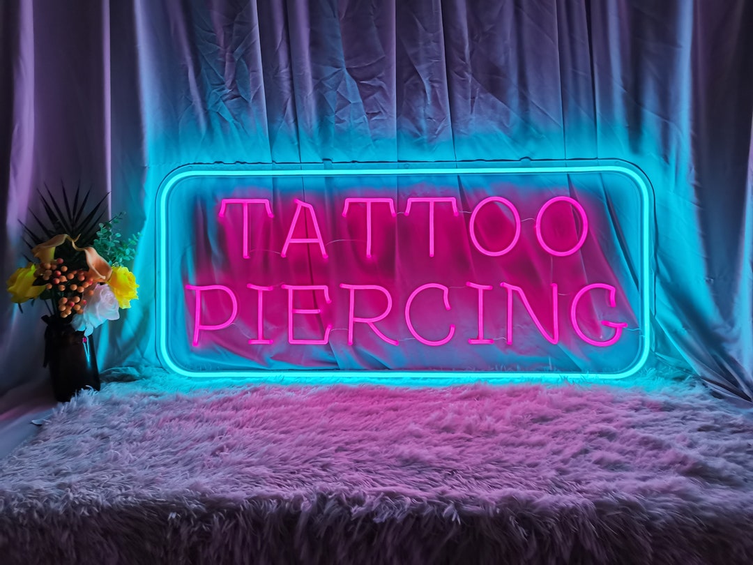 Tattoo Piercing Neon Sign,store Sign,tattoo Studio Sign,led Neon Light ...