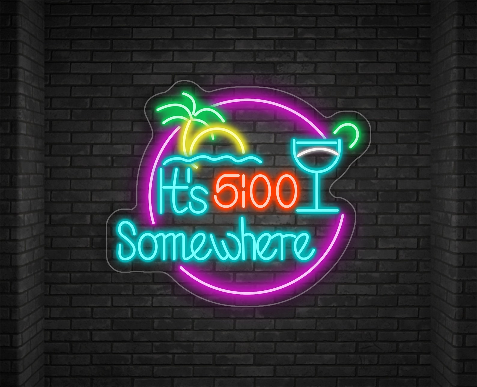 Its Five Oclock Somewhere LED Neon Bar Sign Neon Light for - Etsy