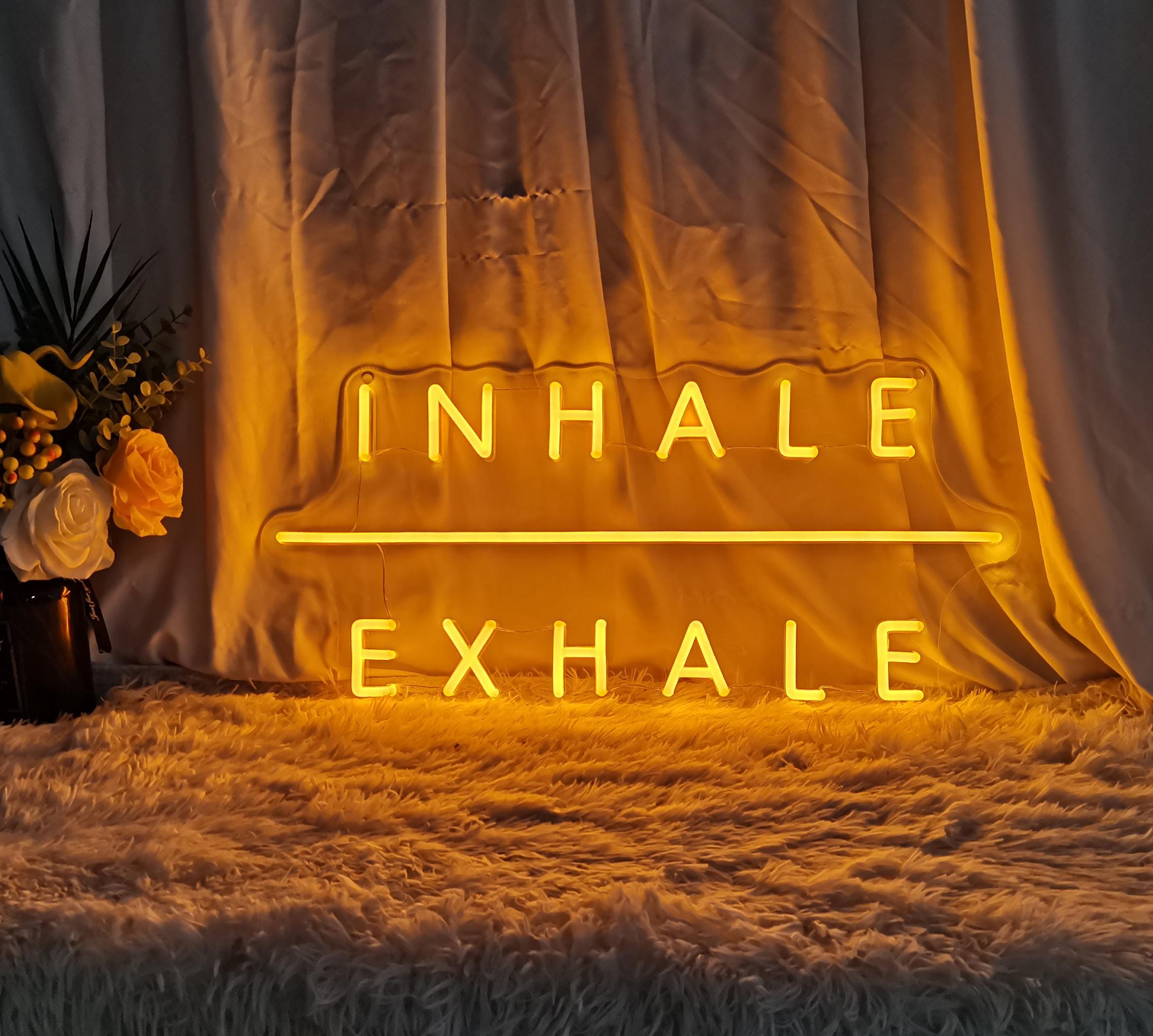 Inhale Exhale LED Neon Sign, Wall Art, Yoga Inhale Exhale Sign, Yoga ...