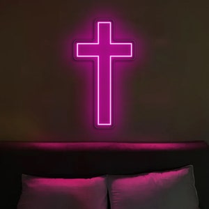 Cross LED Neon Sign, Home Decor, Custom Led Neon Sign, Light Room ...