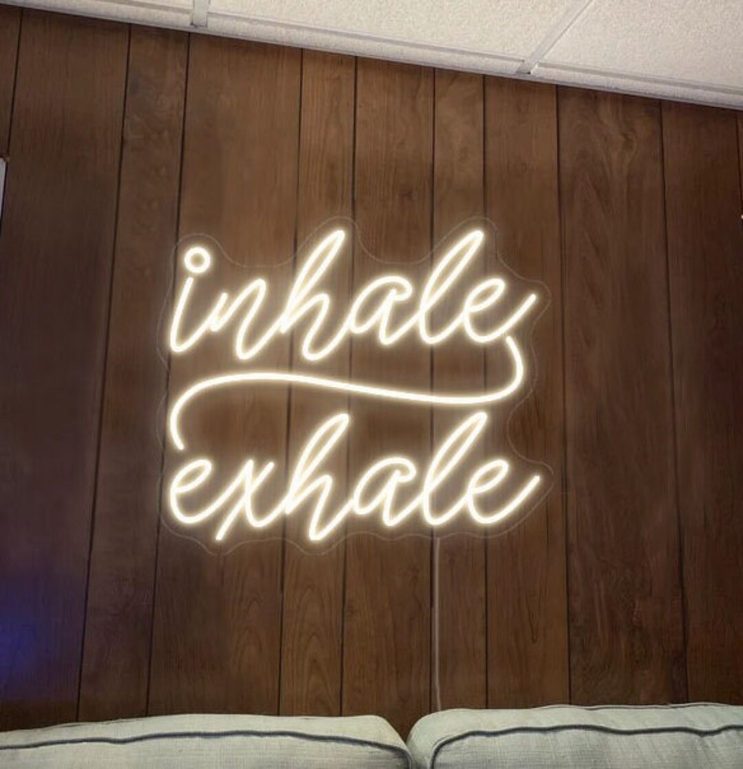 Inhale Exhale LED Neon Sign, Wall Art, Yoga Inhale Exhale Sign, Yoga ...