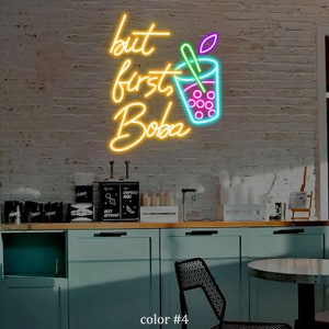 Neon Sign Boba Tea, Neon Sign Bubble Tea, Neon Signs, Neon Light, Neon ...